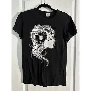 Tops | Black Market Goth Tattoo Punk Girl Shirt | Poshmark